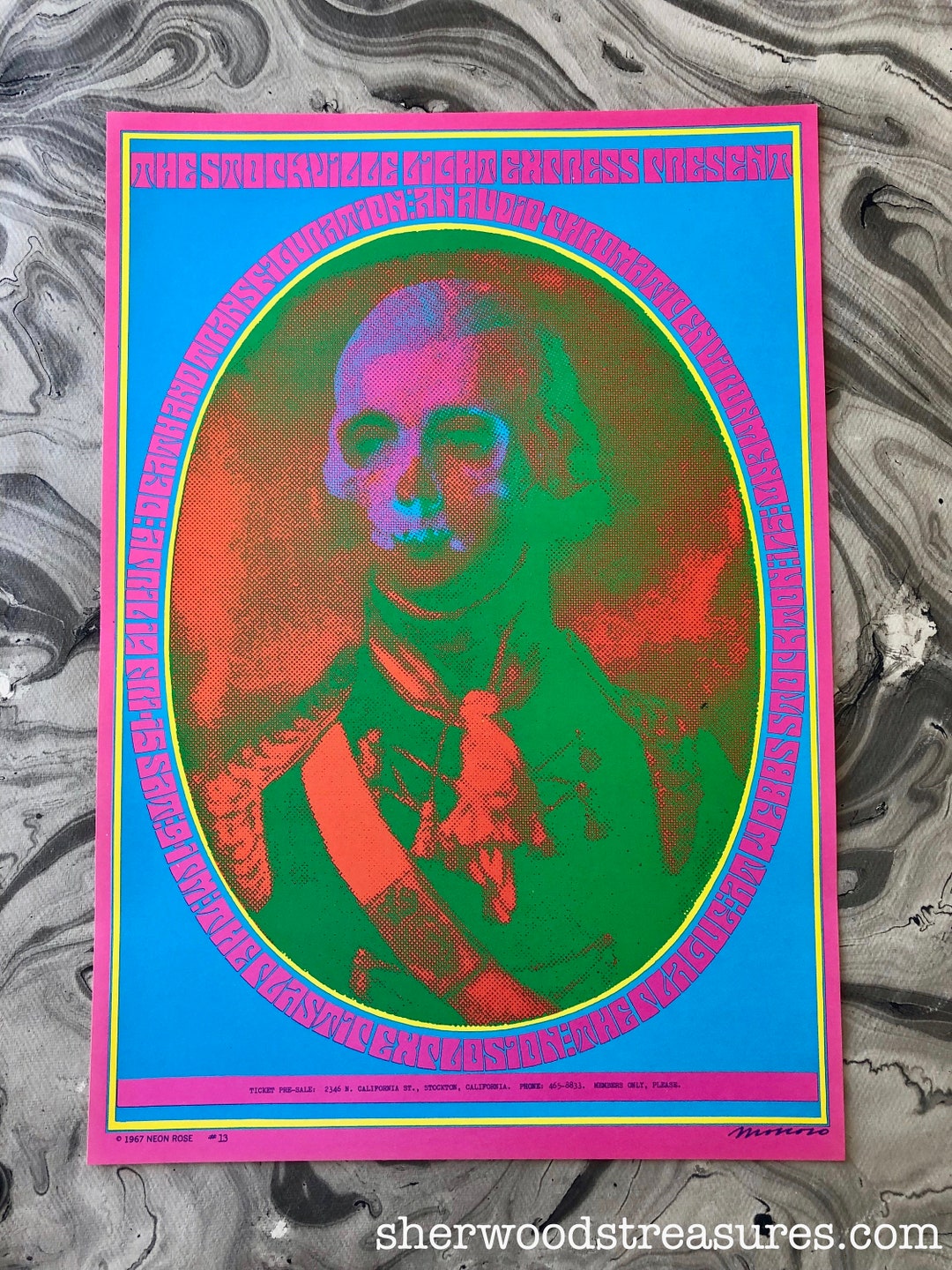 60'S Original Victor Moscoso CONCERT Poster Neon Rose NR 13 A ...