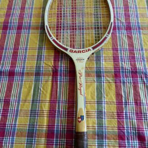 Vintage Garcia Pro Royal Wood Tennis Racquet Leather Grip Very Good ...