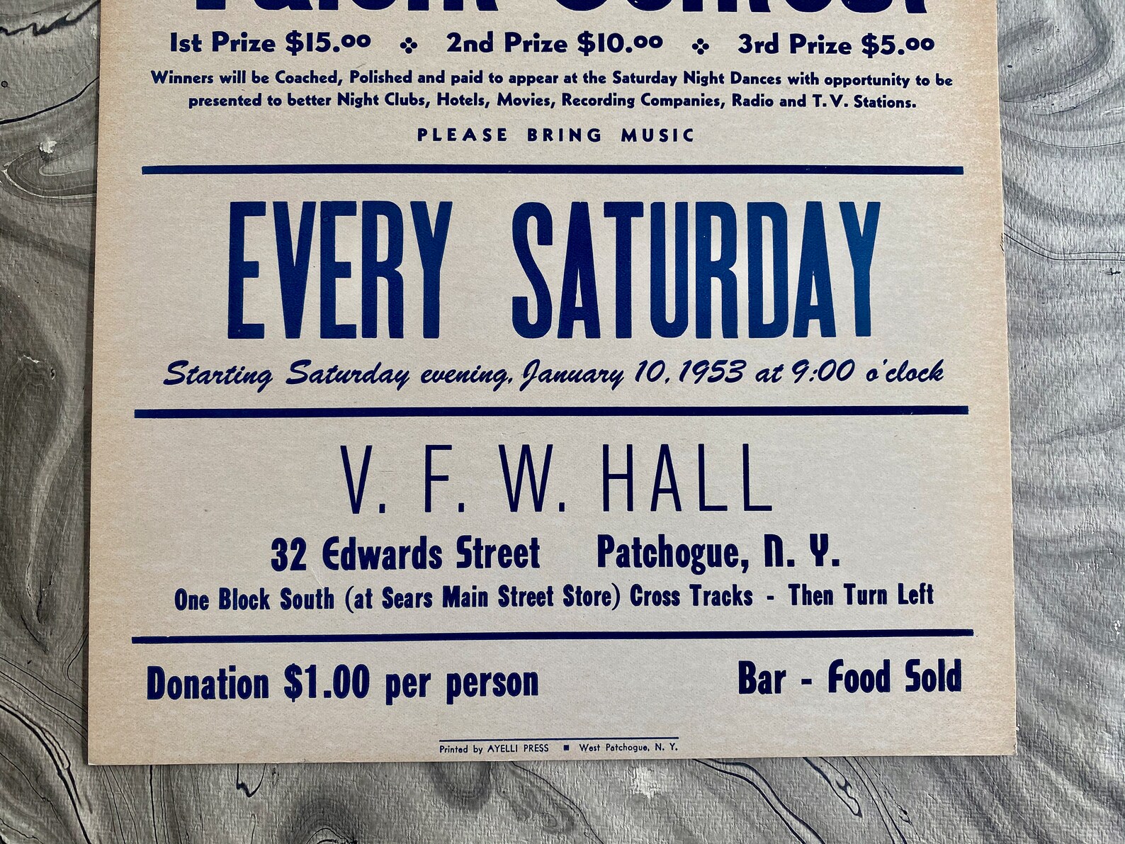 Vintage DANCE Sign Talent Contest 11 X 17 | Etsy