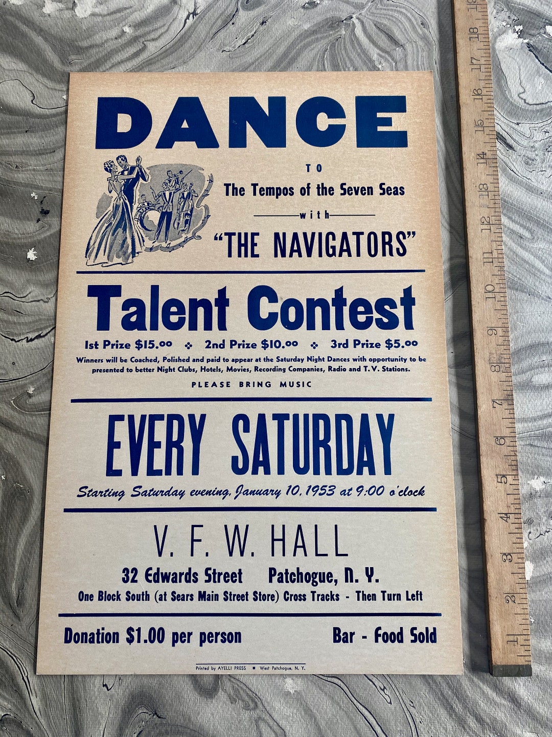 Vintage DANCE Sign Talent Contest 11 X 17 Original - Etsy