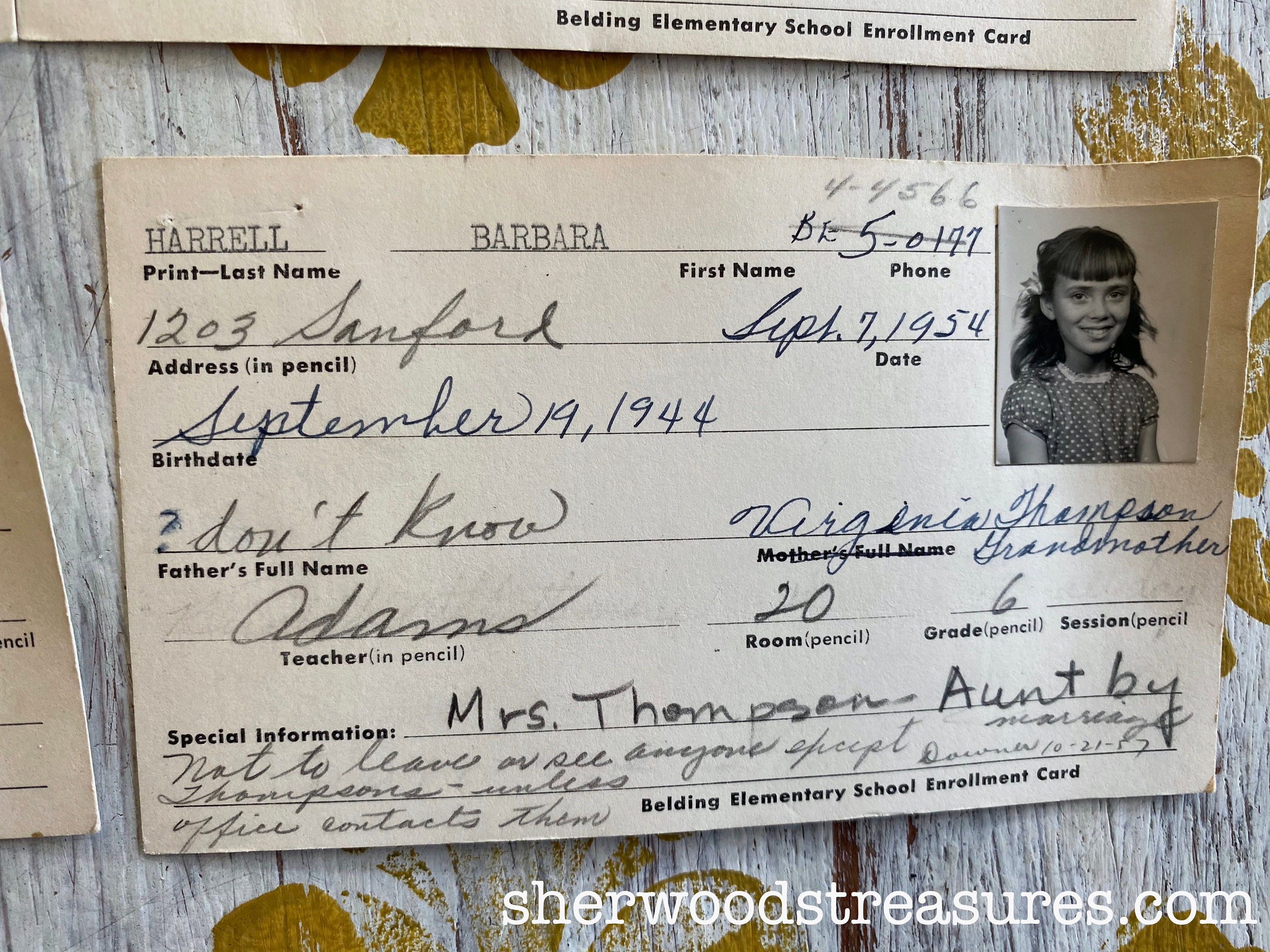 10 Fifties School Photographs on ID Cards Belding Elementary | Etsy