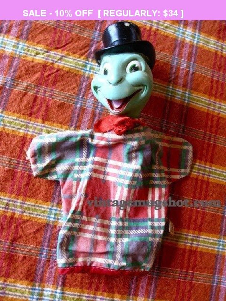Vintage Jiminy Crickett Disney Puppet Walt Disney Productions | Etsy