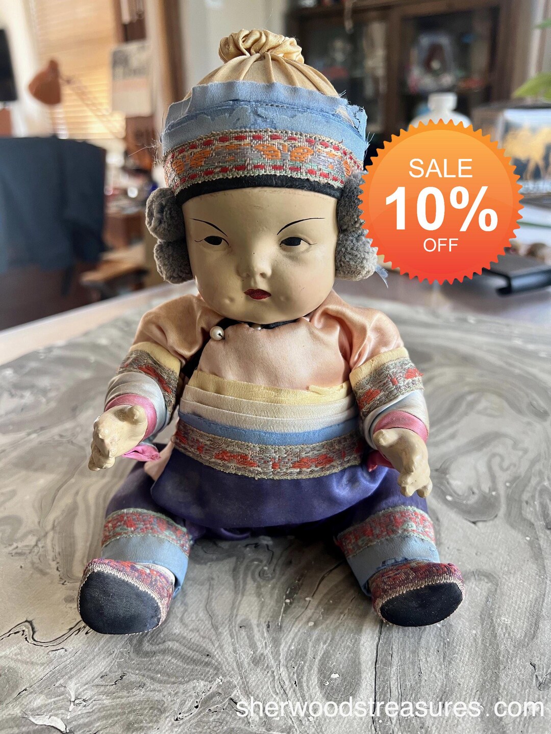 1930s Composition Ling Ling Baby Doll 10" Inches QUAN QUAN COMPANY ...