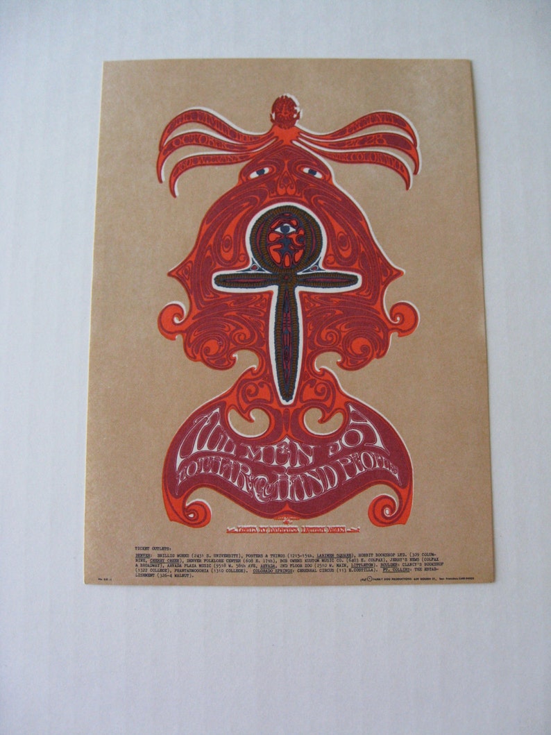 Avalon Ballroom Concert Postcard FD D8 Psychedelic DENVER - Etsy