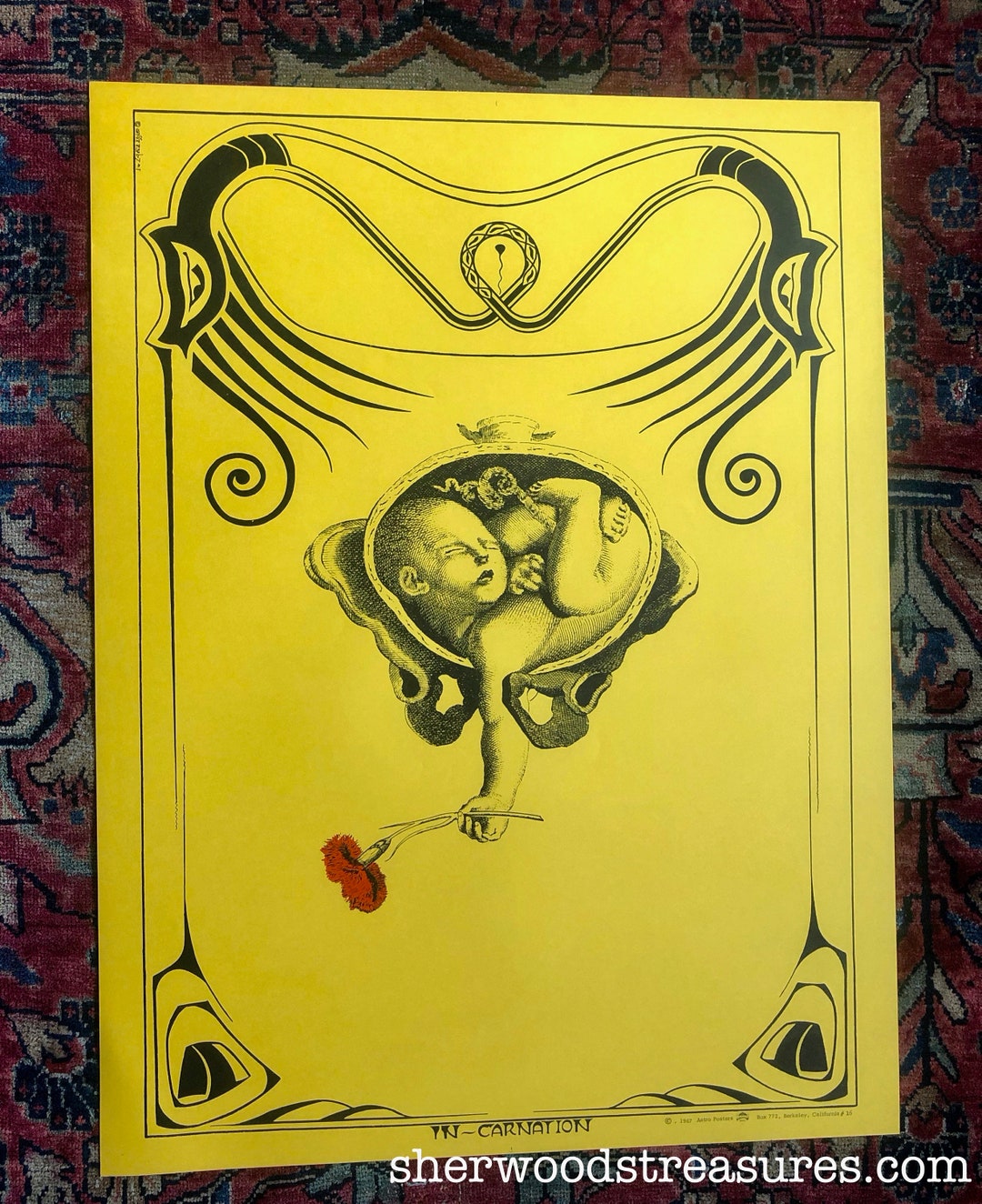 60'S Orig Wilfried SATTY Headshop Poster in Ccarnation 1967 Hippie ...