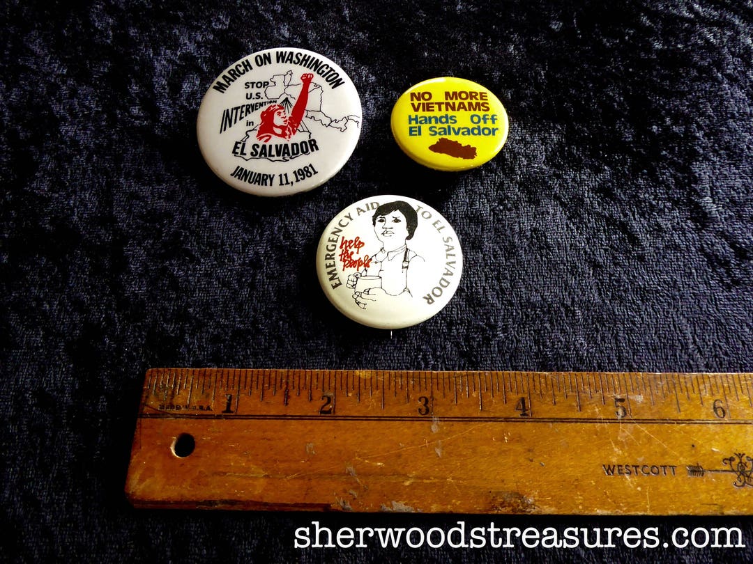 Lot of 3 EL SALVADOR Political 1980'S Original Pinback Buttons Exc ...