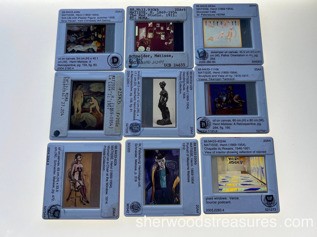 Henri Émile Benoît Matisse Lot of 9 Photograph Slides UC Berkeley Art ...