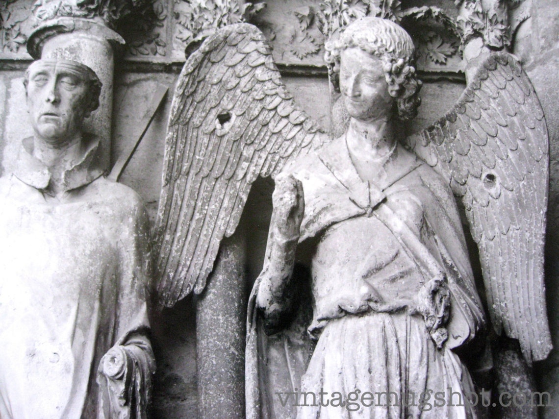 French REIMS France Basilica of St. Rems Original ANGEL - Etsy