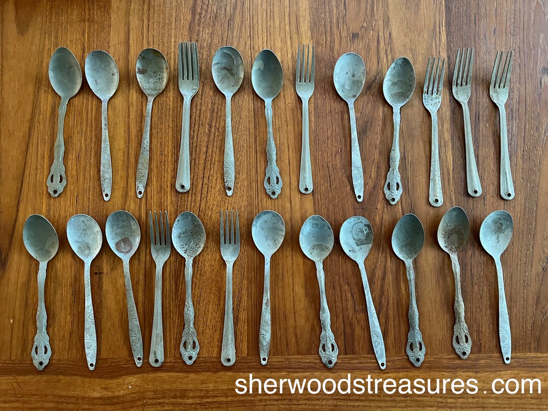 25 Cool Vintage Drilled Fork and Spoon Modernist Repurpose Reuse Wind ...