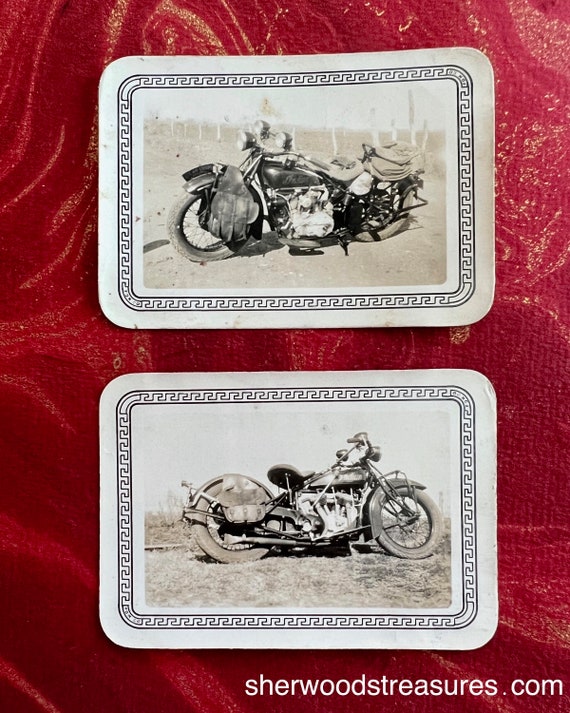 TWO Indian Scout 45 Motorcycle 1927 Black and White Small | Etsy