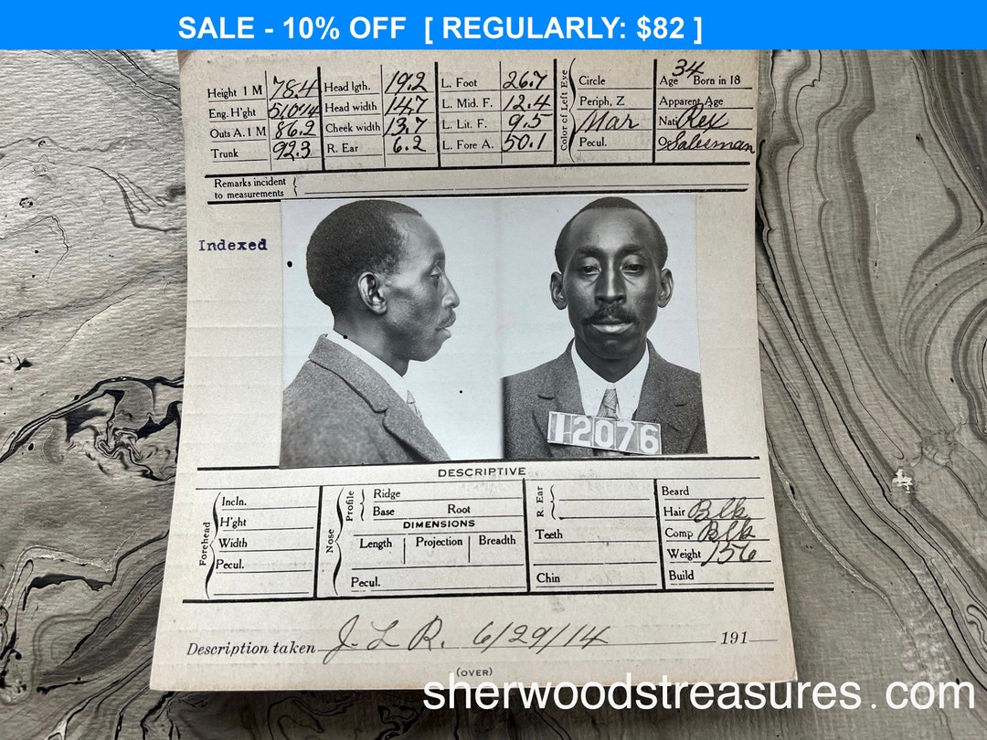 1914 Mugshot Joyriding Salesman Embezzler Los Angeles and San - Etsy