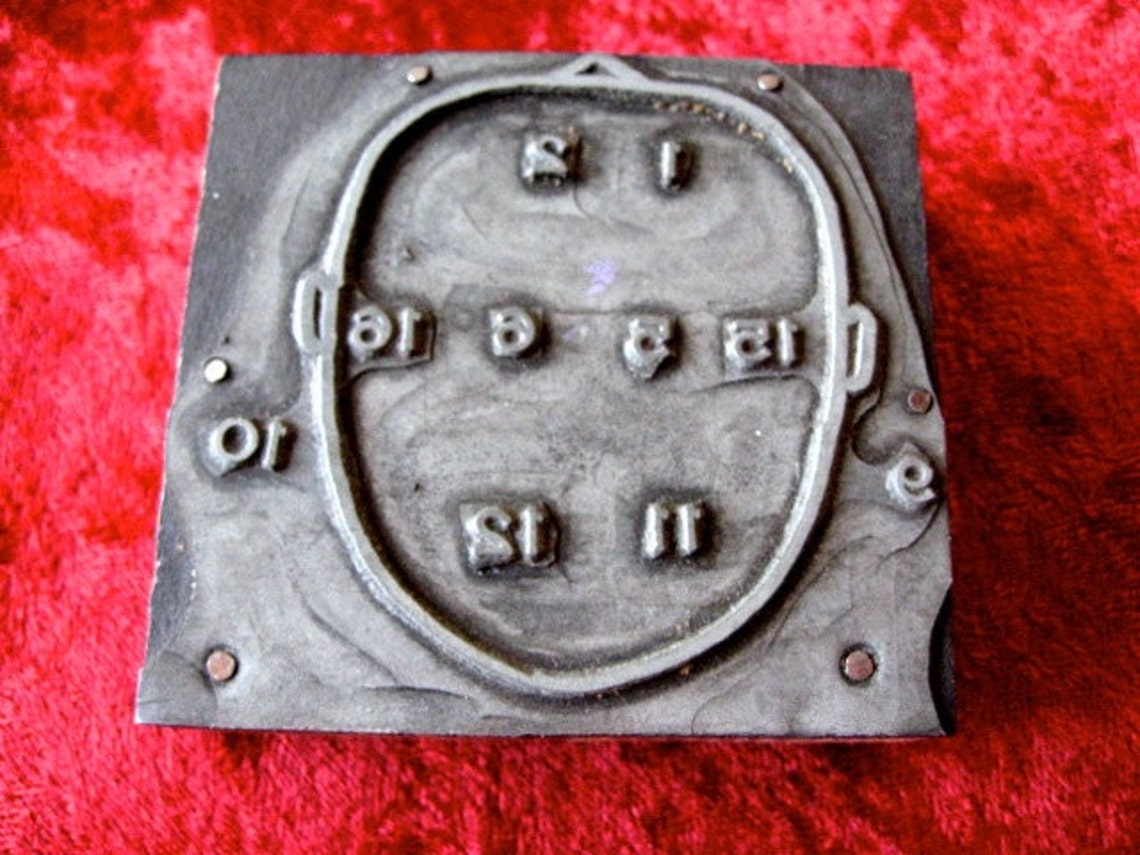 HEAD Weird Strange Printer's TYPE Anatomical Wooden 2 | Etsy