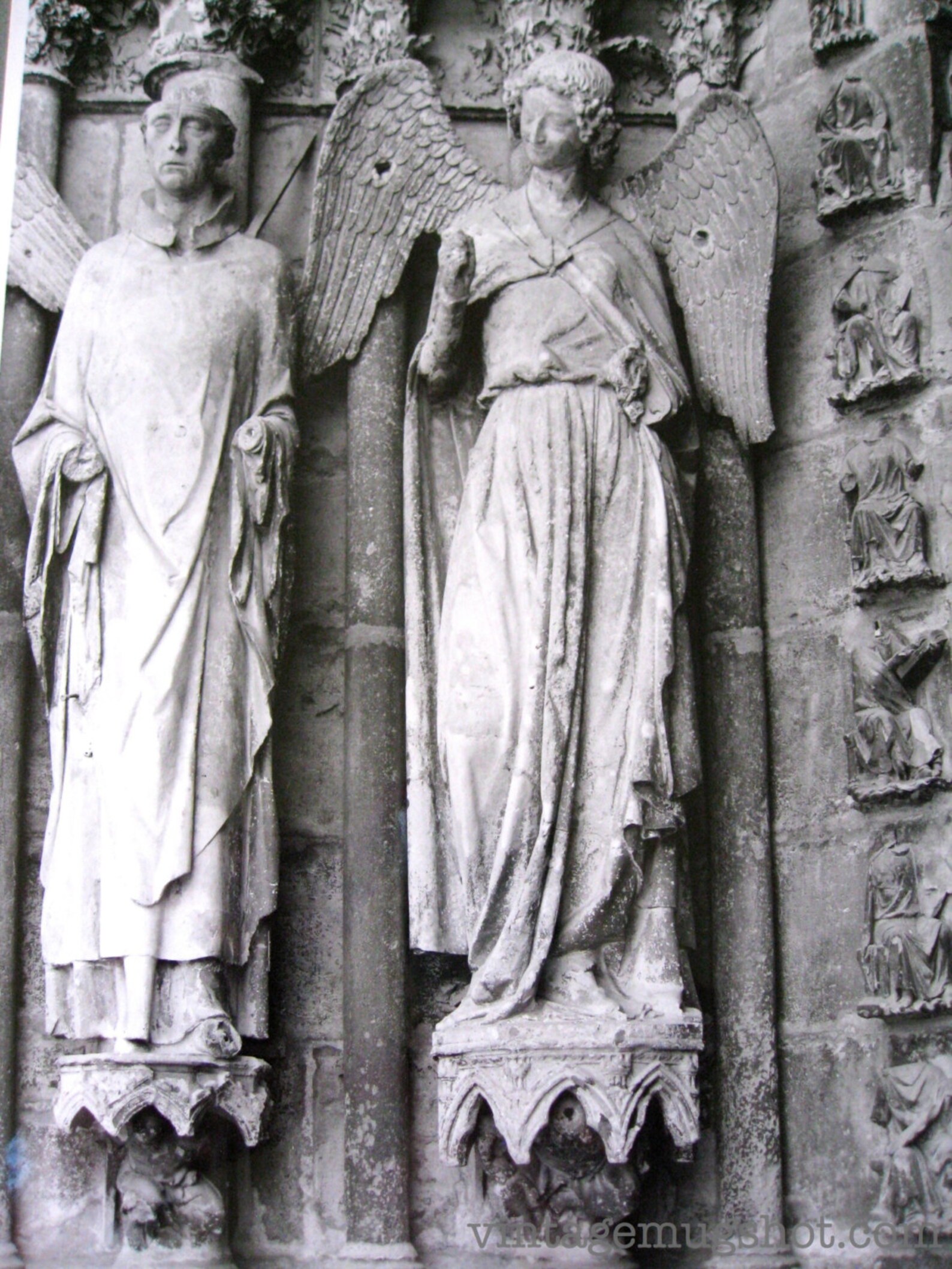 French REIMS France Basilica of St. Rems Original ANGEL - Etsy