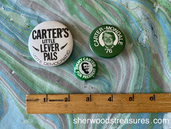 THREE Carter '76 Original Jimmy Carter Presidential… - Gem