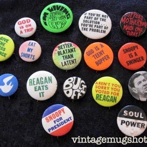 16 Hippie Free Love Era PINBACK BUTTONS Original Psychedelic - Etsy