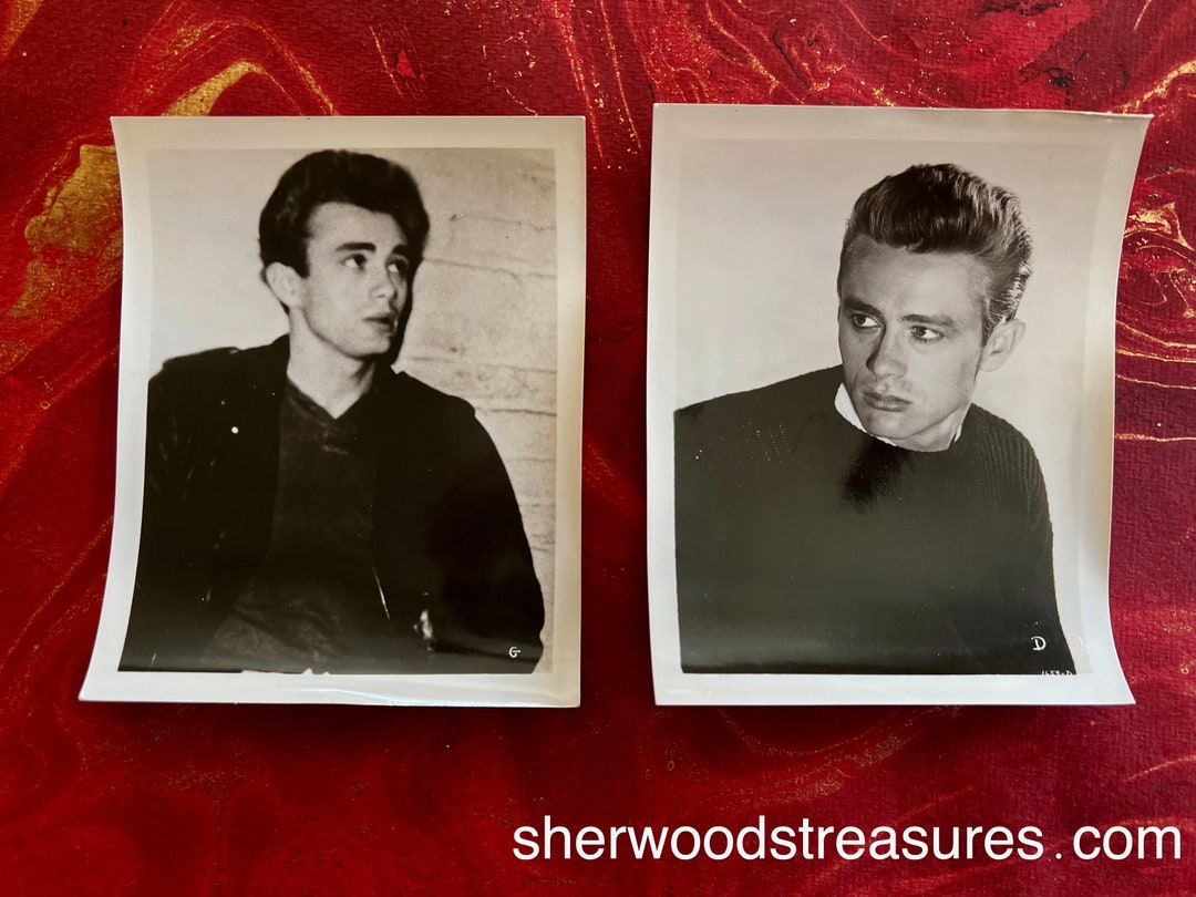 TWO 1955 James Dean Promo Photos Black and White Studio Shots 4" X 5 ...