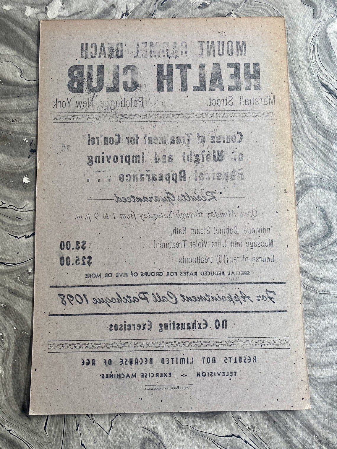 Vintage 1950s Mount Carmel Beach Health Club SIGN New York | Etsy