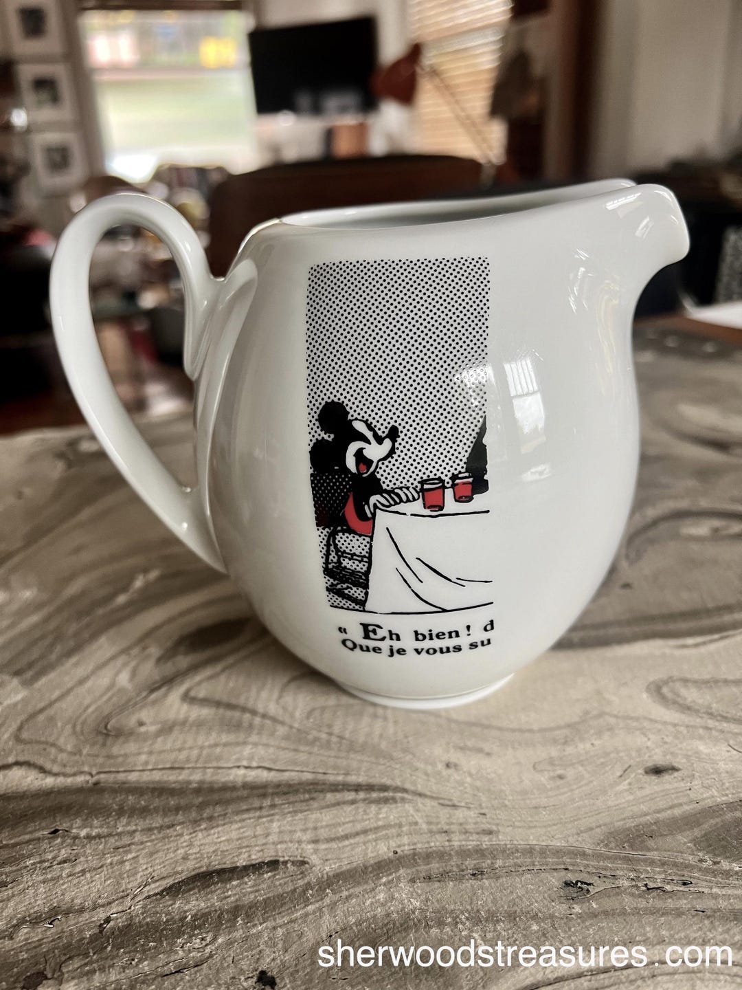 Vintage MICKEY MOUSE French Pitcher Uncommon 5 1/4 Axis Paris Ceramic ...