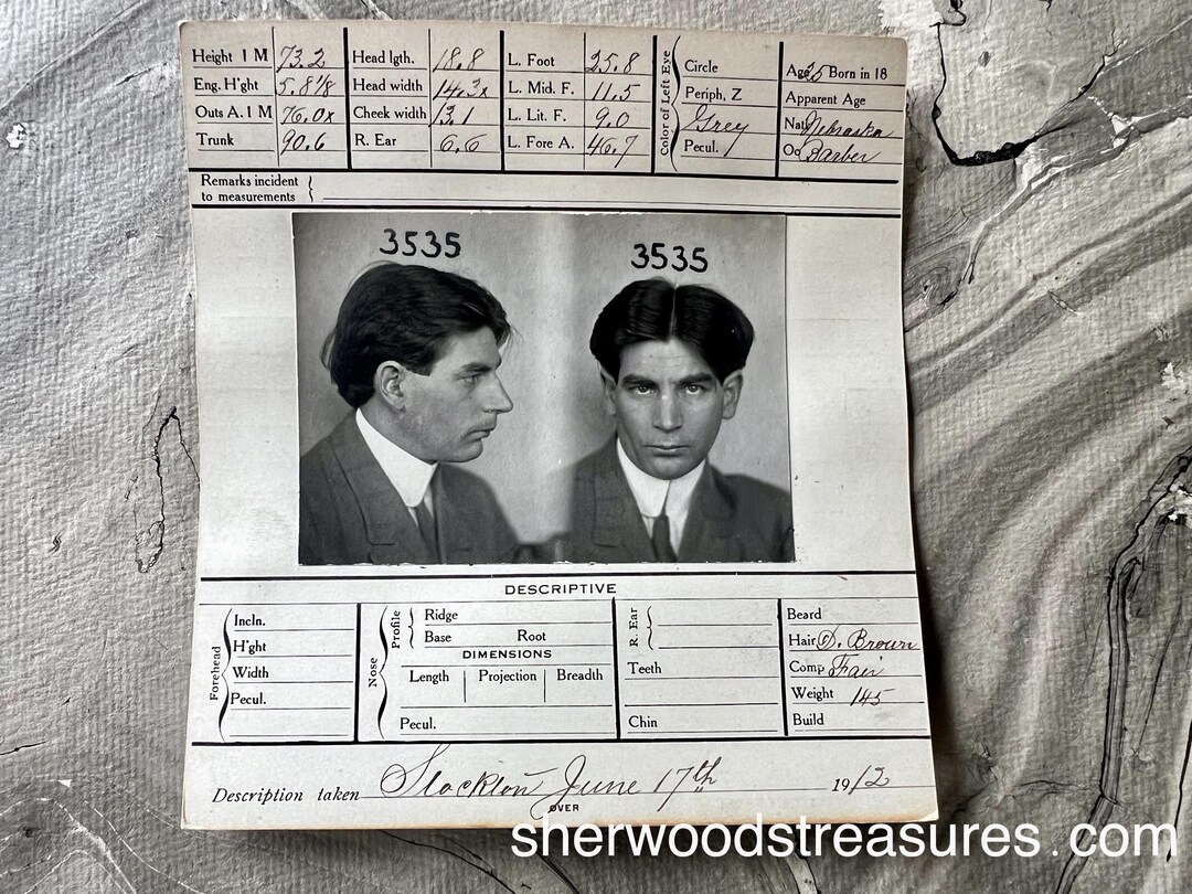 1912 Mugshot Creepy Barber San Francisco California Police Department ...