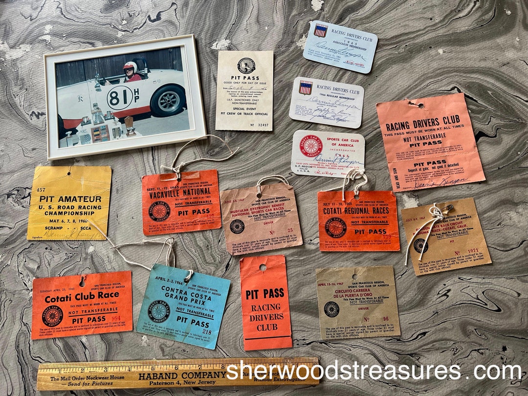 Lot of 14 RACING 60s Passes Photo ID Cards Cotati Grand Prix Road Races ...