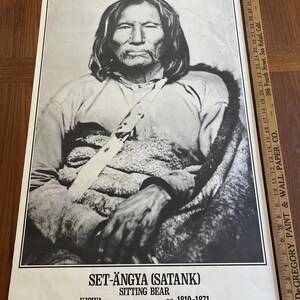 Set Angya SATANK Sitting Bear Kiowa Original 1973 Print Mint Poster ...