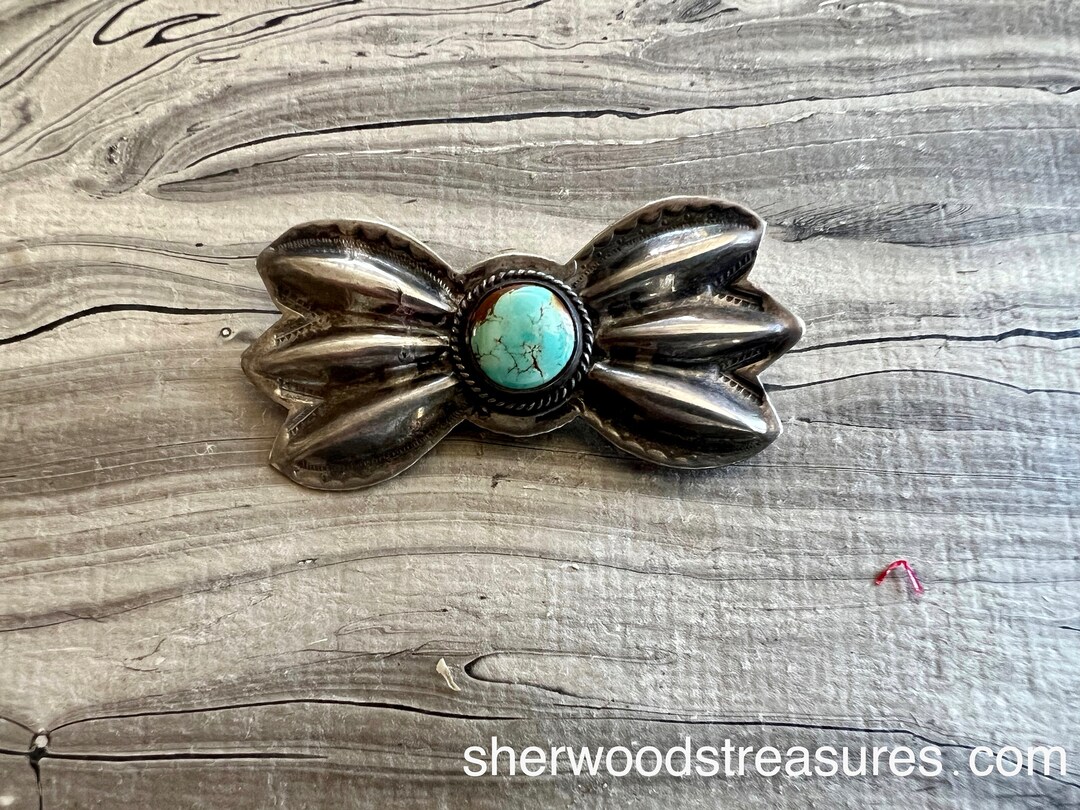 Spectacular Navajo Native American Turquoise and Silver Jewelry Bootch ...