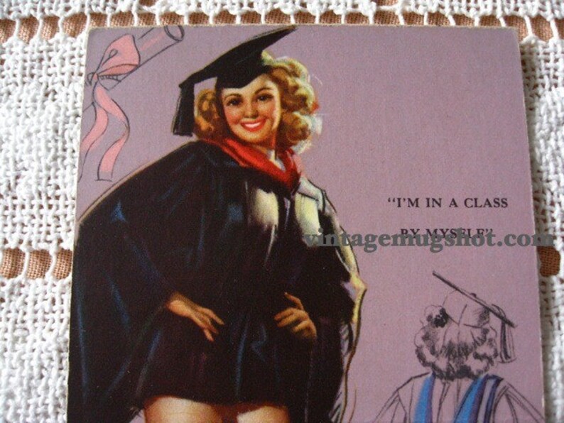 1940s Mutoscope Card Vintage Sexy Cheesecake Pin Up Graduation Etsy