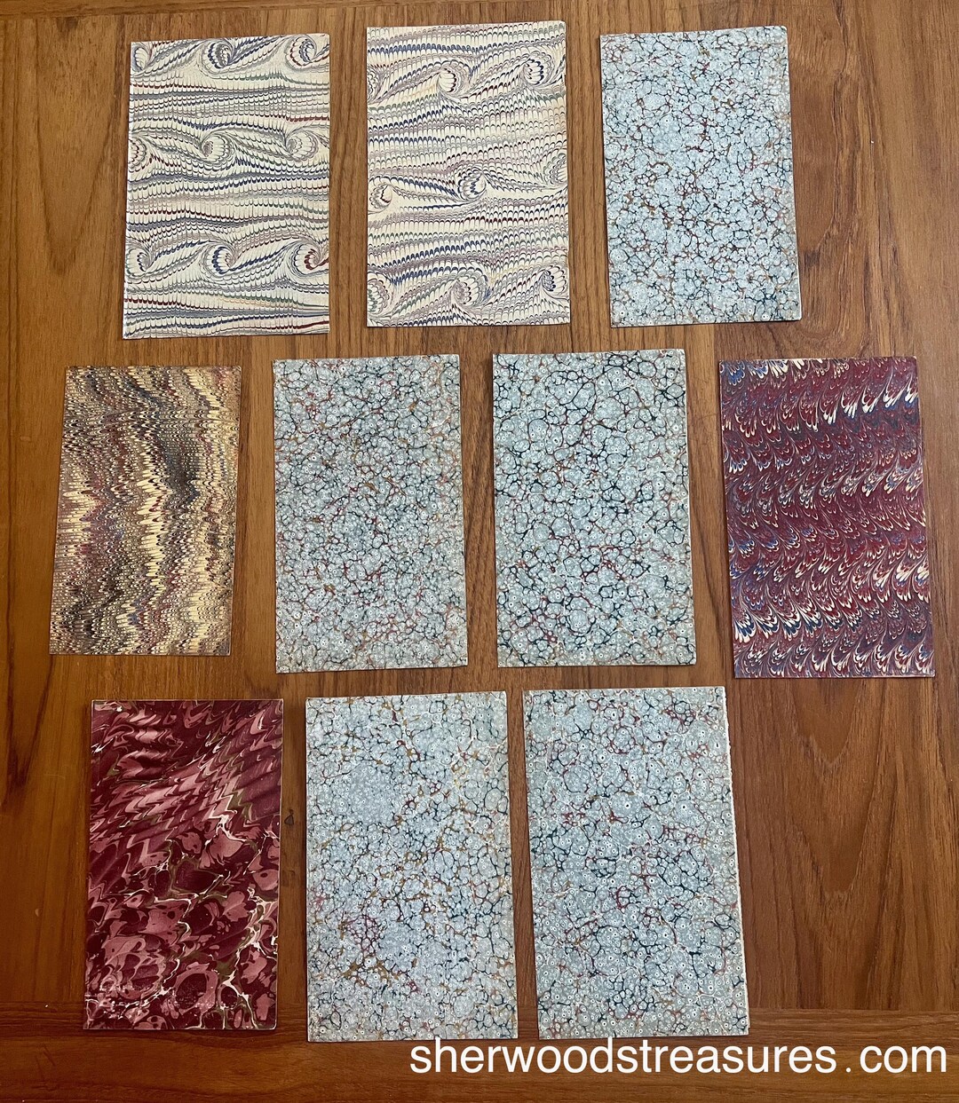 ANTIQUE Marbled Paper From the 1880s Dated Paper Ephemera Scrapbooking ...