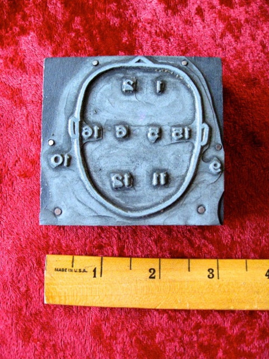 HEAD Weird Strange Printer's TYPE Anatomical Wooden 2 7/8 X 27/8 ...