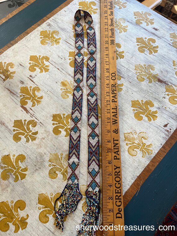 Native American Seminole Vintage Beaded Long Strip … - Gem