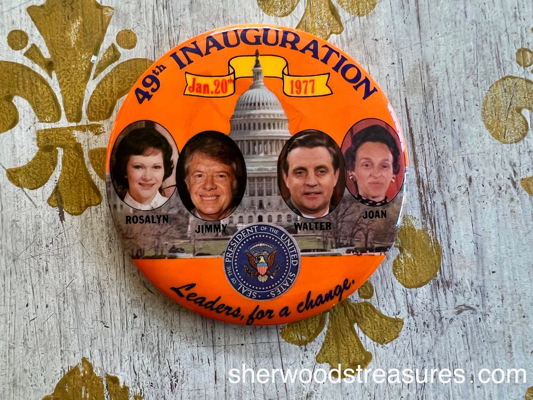 Original Jimmy Carter Walter Mondale Pinback Button 49th Inauguration ...