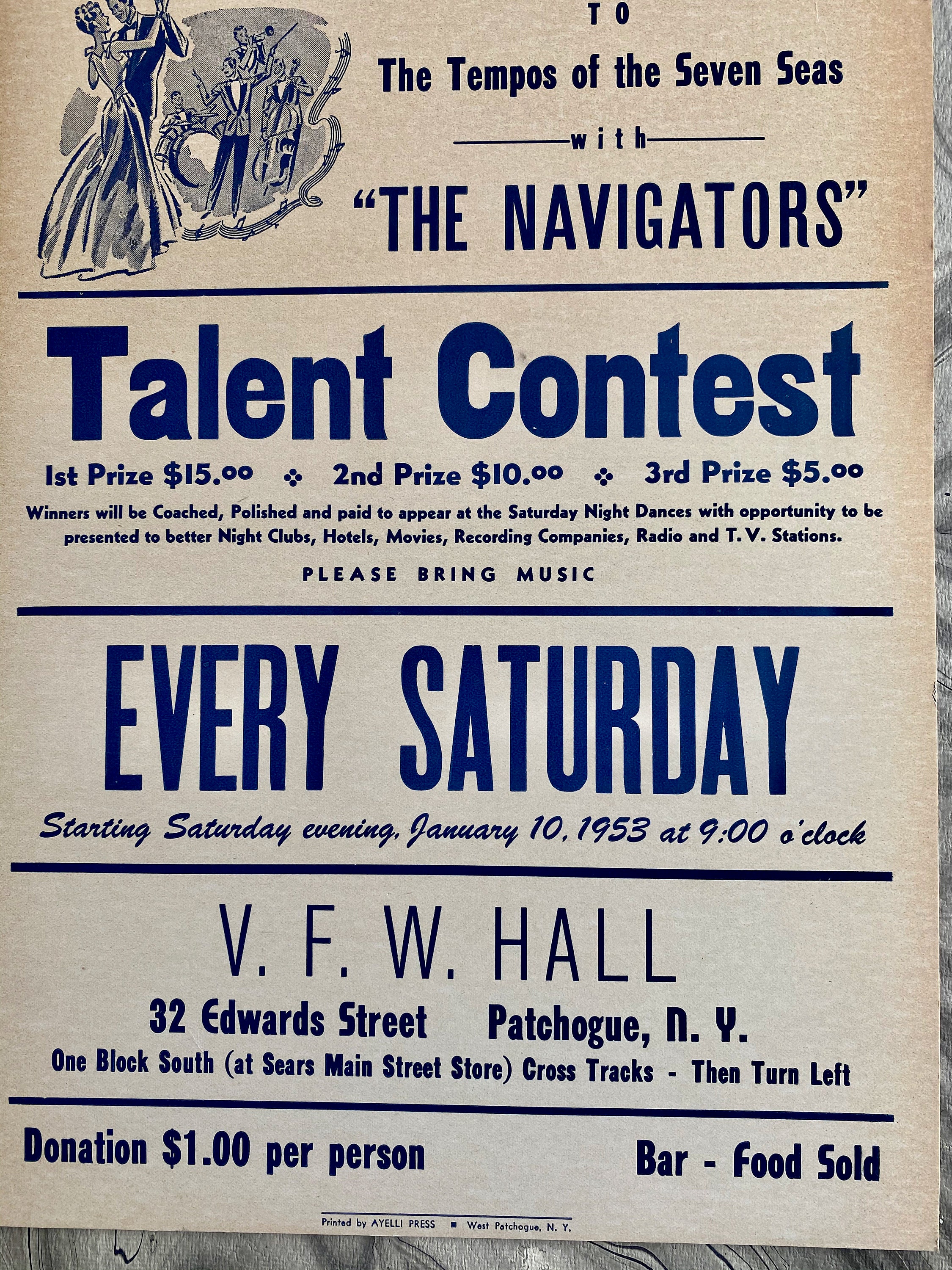 Vintage DANCE Sign Talent Contest 11 X 17 | Etsy
