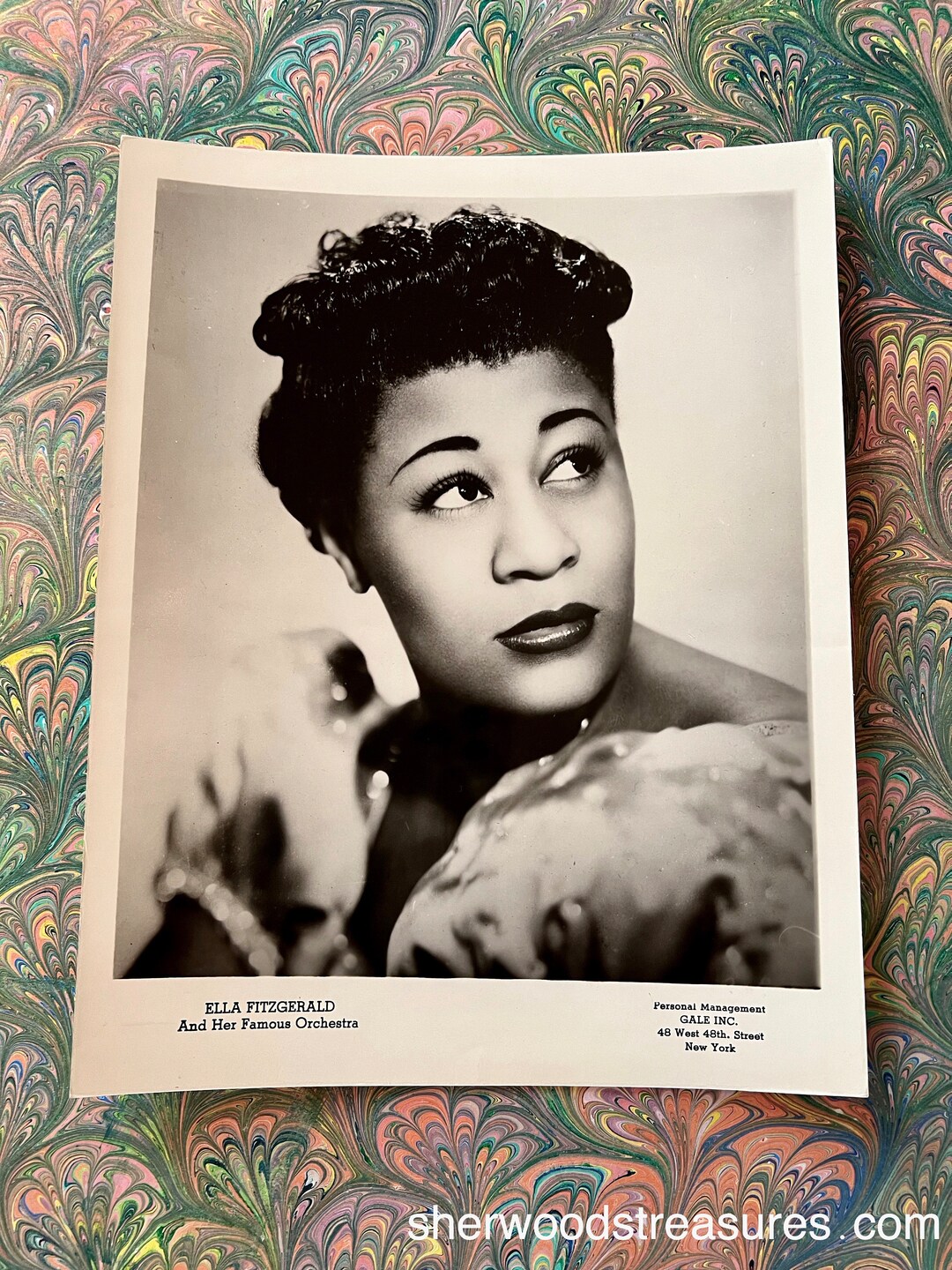 1941 Vintage Ella Fitzgerald Gale Inc Promo Black and White Glossy Jazz ...