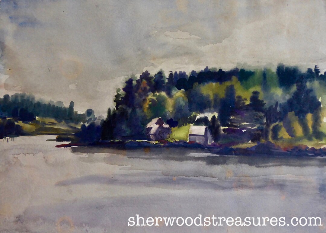 JASON SCHOENER 1919-1997 Original Signed Watercolor Listed Artist 11 1/ ...