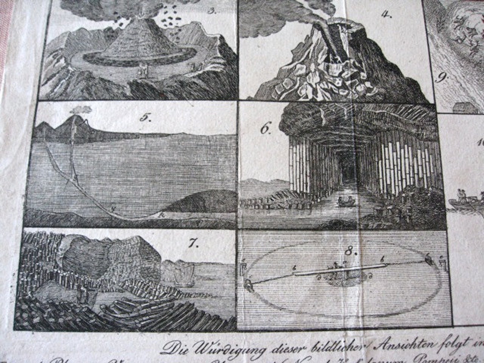 Antique GERMAN Volcano 1825 Steel Engraving Hand Colored Map | Etsy