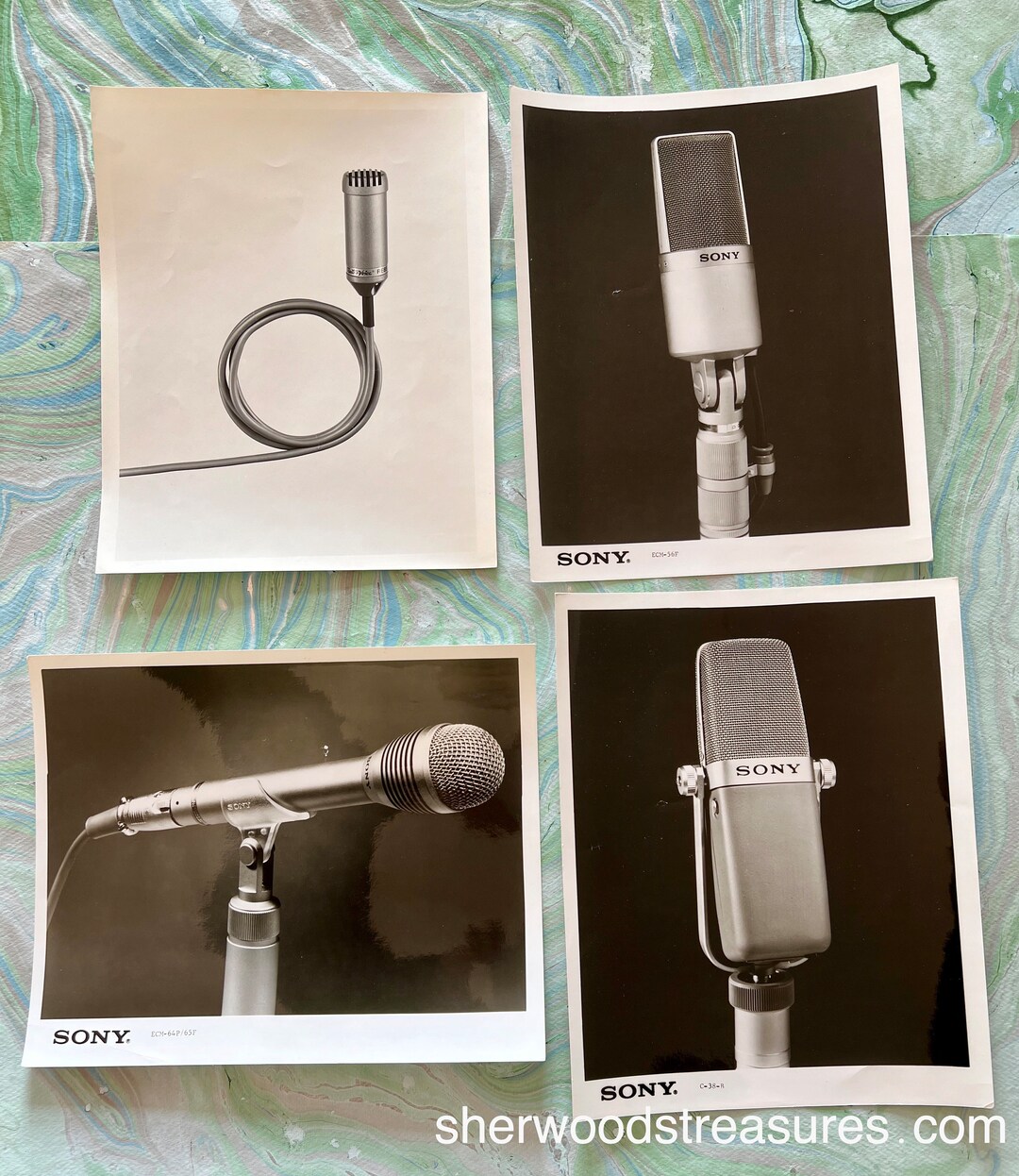 Sony Microphone Lot of Four Professional Promo Black and White Glossy ...