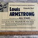 Original Louis Armstrong Poster Original 1950's-60's Concert Poster 12 ...