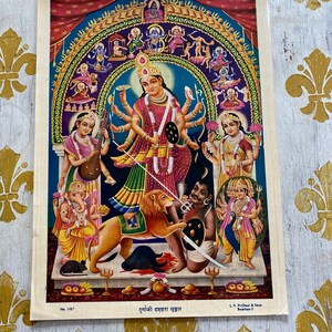 India Rare and Old Colored Print 10 X 14 NO. 1007 S. BRIJBASI & Sons ...