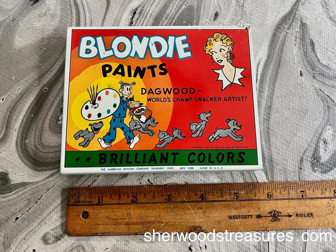 Blondie Vintage 1946 Watercolor TIN Old School Water Colors Metal ...
