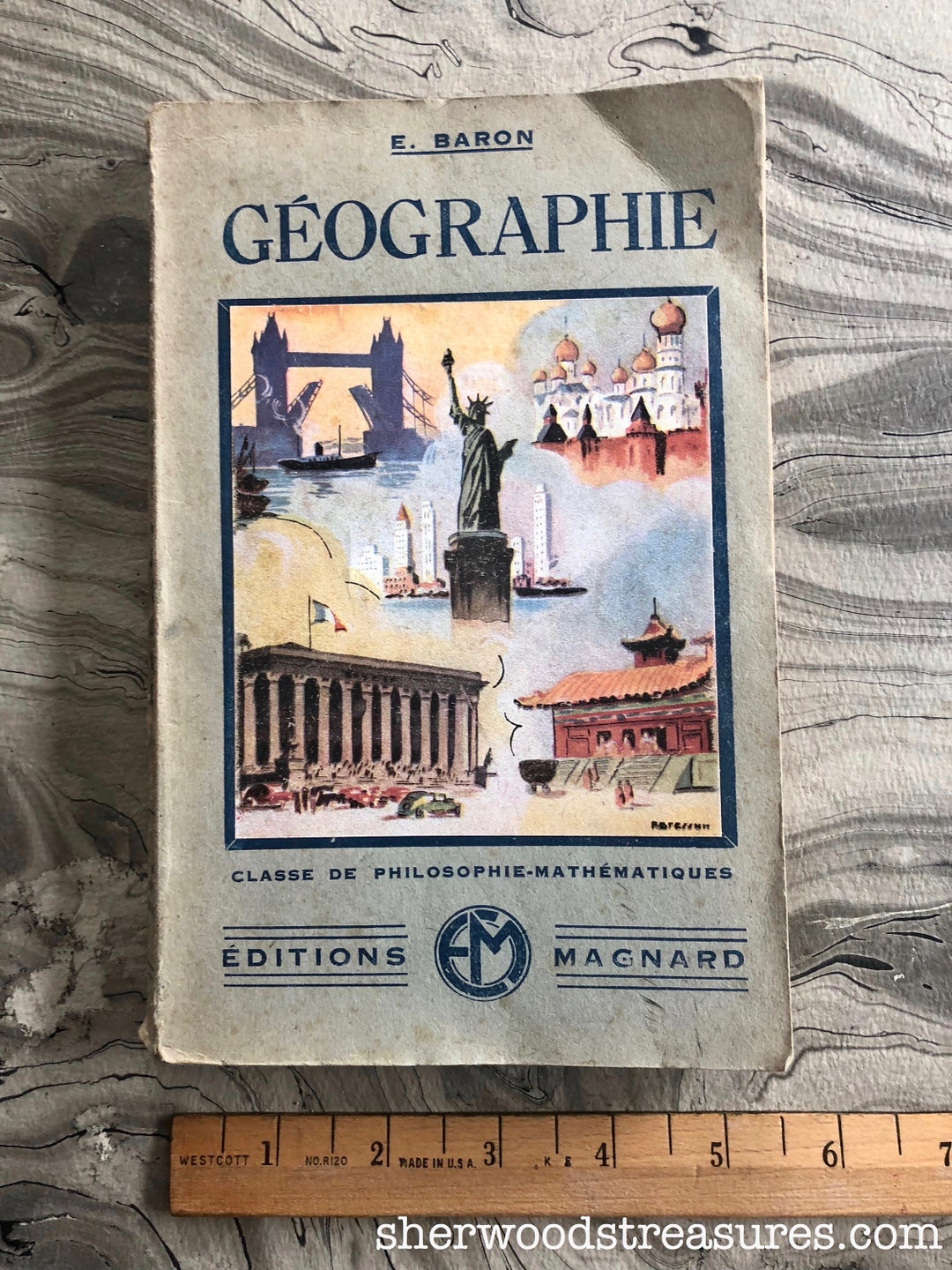 1943 FRENCH Geographie Book School Book With Photos and Text ...