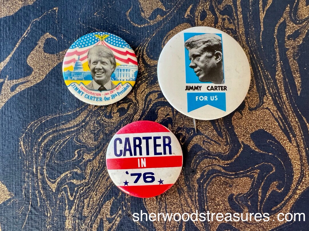 THREE Carter '76 Original Jimmy Carter Presidential Pinback Buttons ...