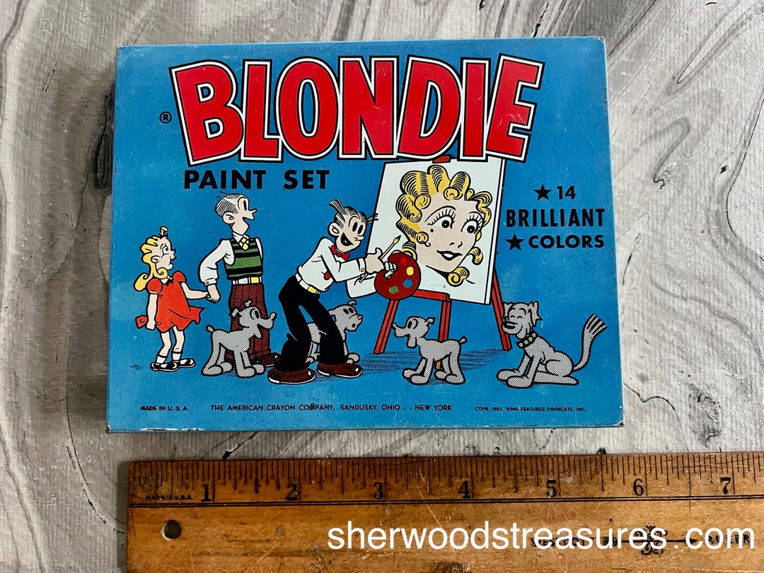 Blondie Vintage 1952 Watercolor TIN Old School Water Colors Metal ...