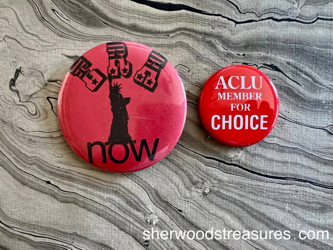 2 Women's Rights Cause Buttons ERA NOW Aclu Member for Choice Vintage ...