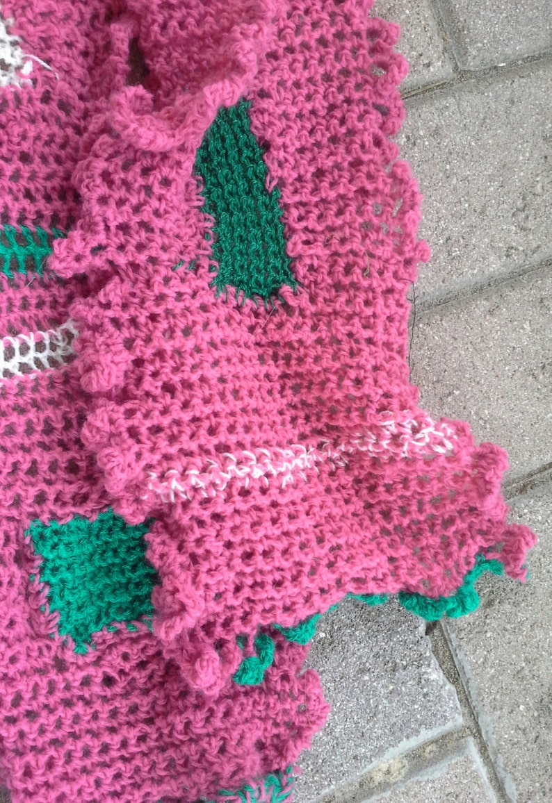 Figure-ground Pink Ruffles Crochet Scarf - Etsy
