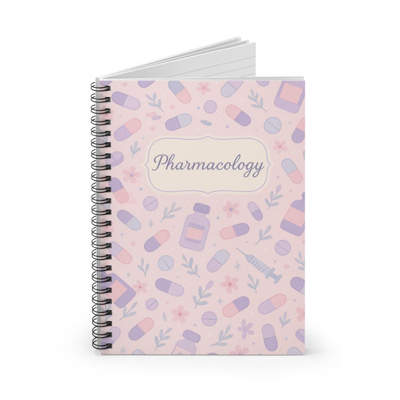 Pharmacology Spiral Notebook - Cute Medicinal Design, Perfect for ...