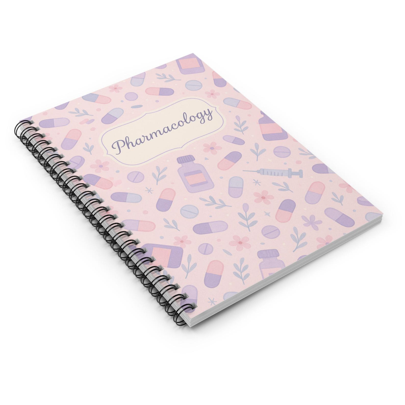 Pharmacology Spiral Notebook - Cute Medicinal Design, Perfect for ...