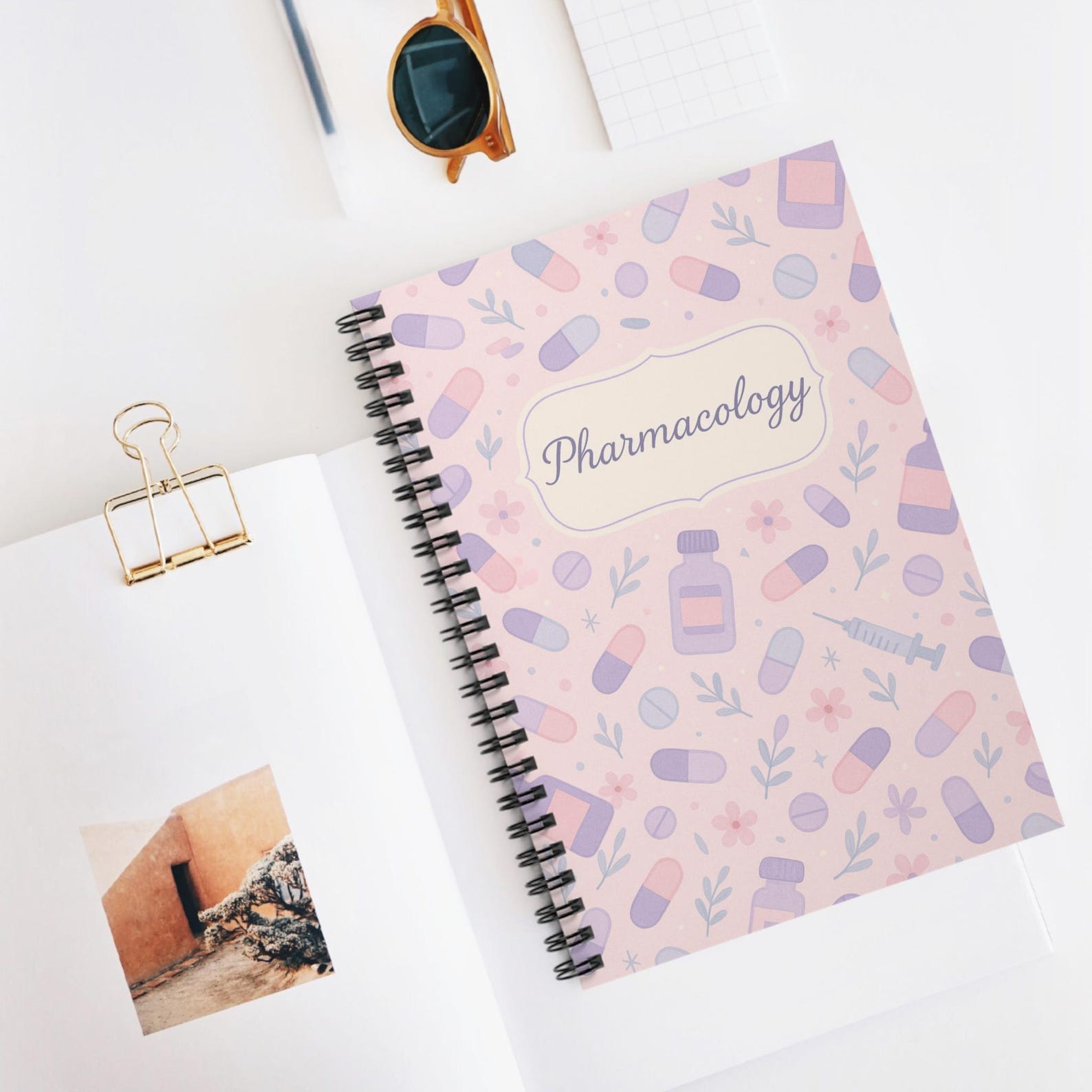 Pharmacology Spiral Notebook - Cute Medicinal Design, Perfect for ...