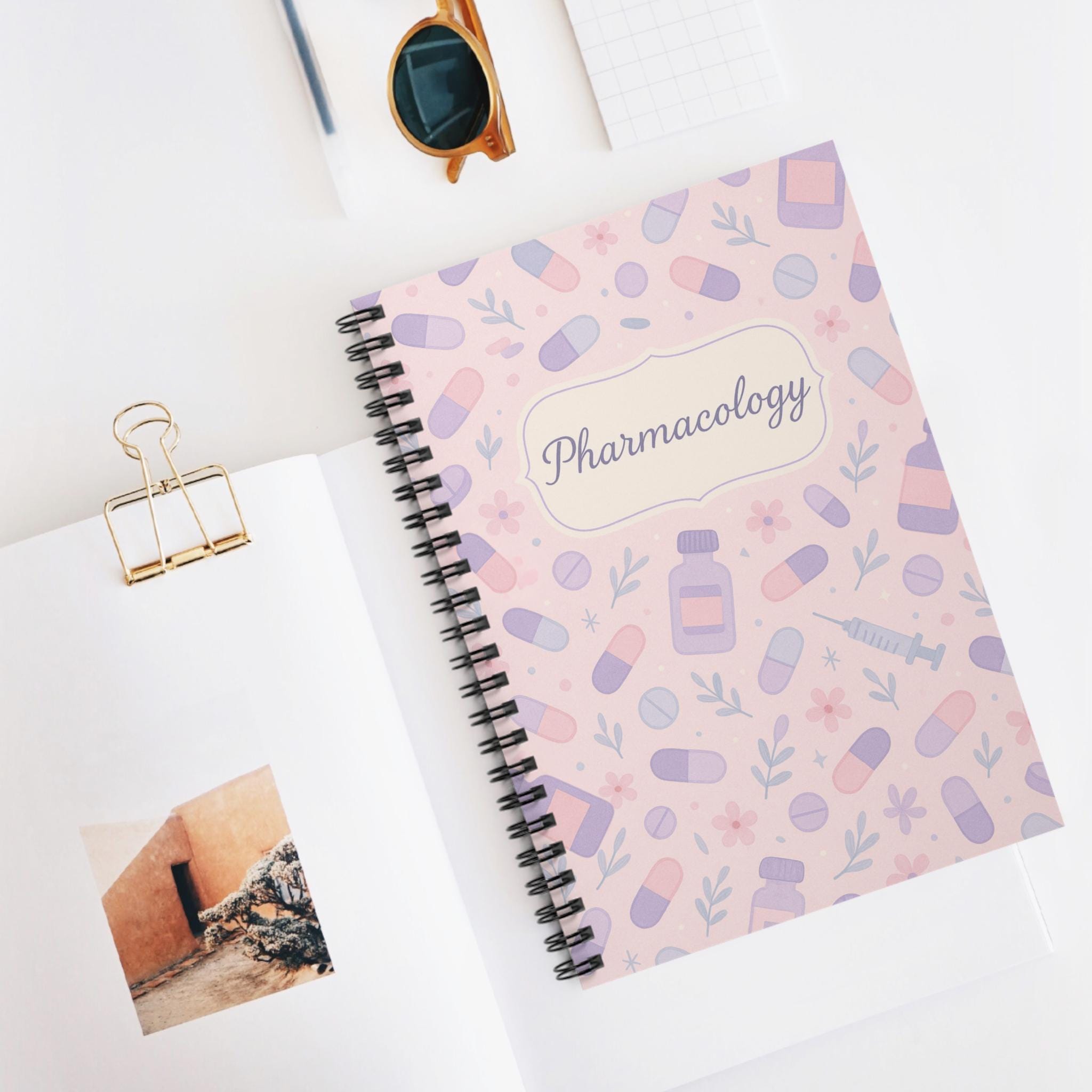 Pharmacology Spiral Notebook - Cute Medicinal Design, Perfect for ...