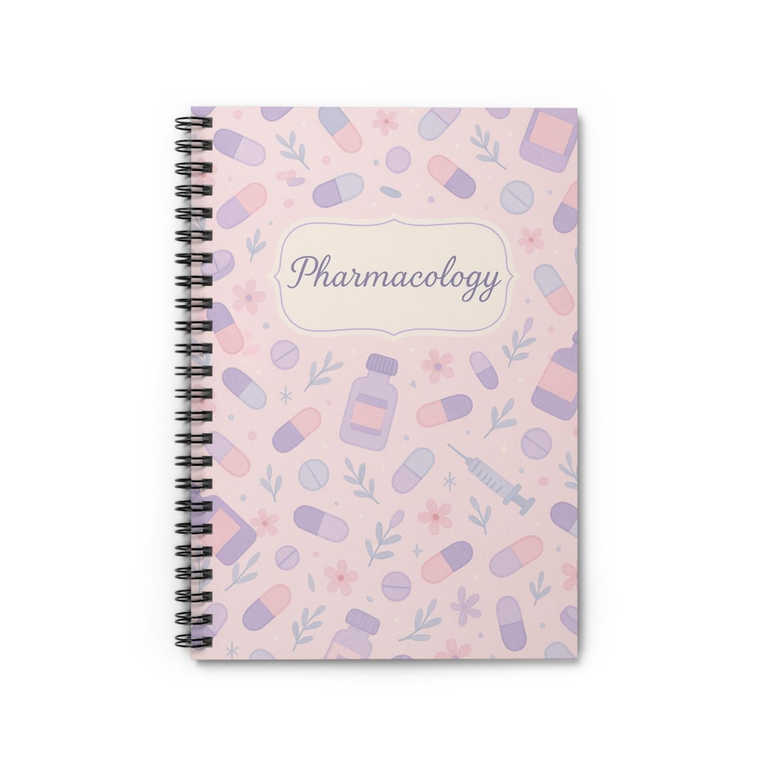 Pharmacology Spiral Notebook - Cute Medicinal Design, Perfect for ...