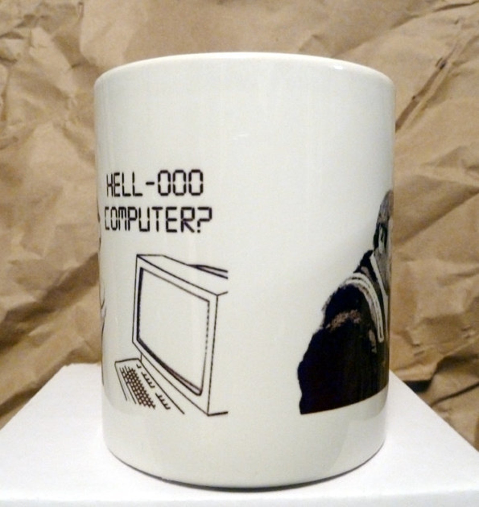 Hello Computer Coffee Mug - Black and White - Etsy